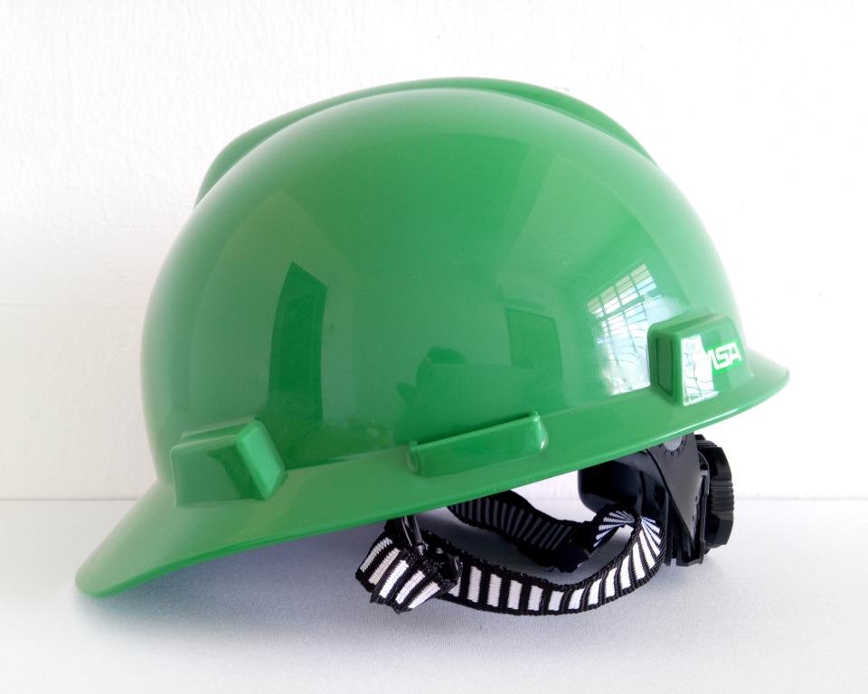 MSA Safety Helmet - V-Gard Green, Sports Equipment, Exercise & Fitness ...