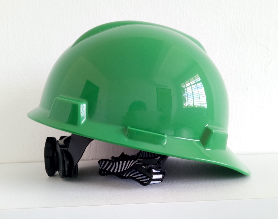 MSA Safety Helmet - V-Gard Green, Sports Equipment, Exercise & Fitness ...