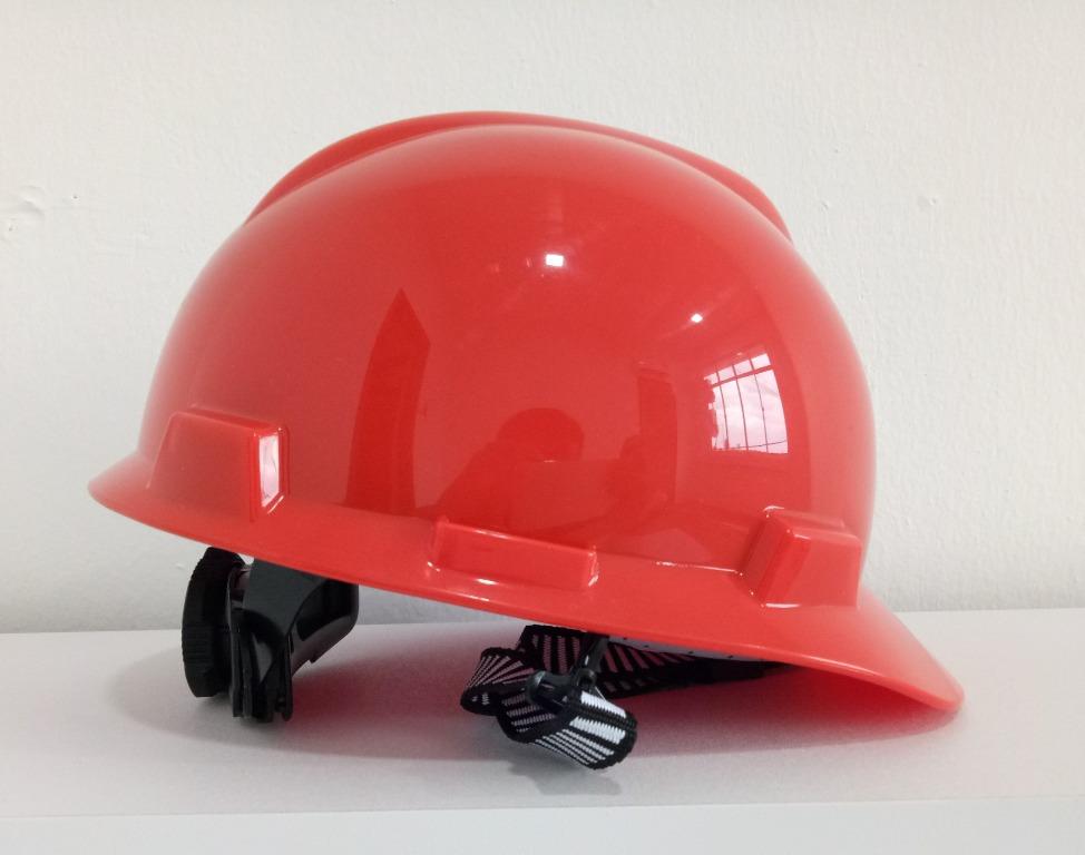 MSA Safety Helmet - V-Gard Red, Sports Equipment, Exercise & Fitness ...