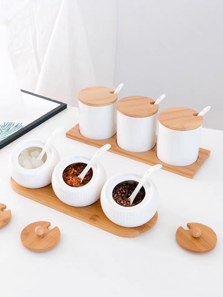 PO Ceramic Condiments Jar Set, Furniture & Home Living, Kitchenware ...