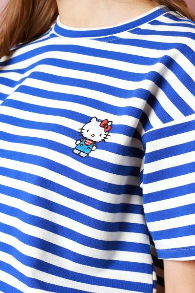 Purpur Hello Kitty Striped T-shirt, Women's Fashion, Tops, Blouses on ...