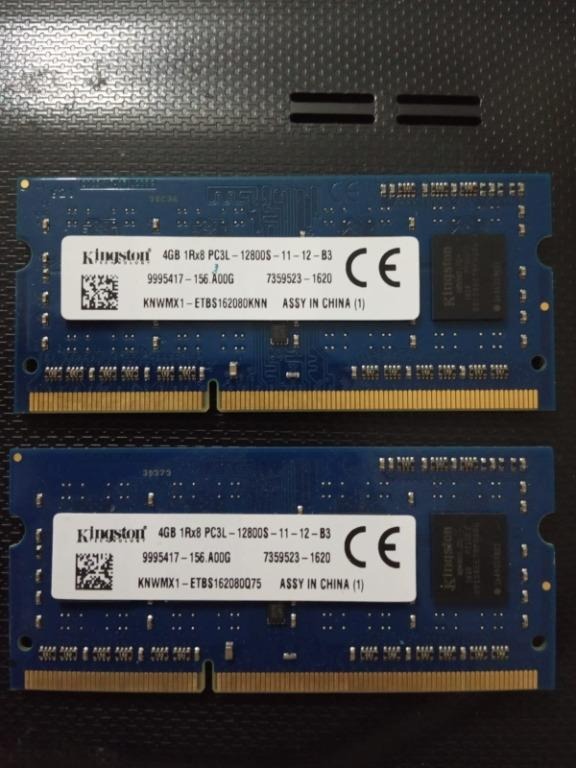 Selling 2x Kingston 4gb ram ~ DDR3 ~ 12800s, Everything Else on Carousell