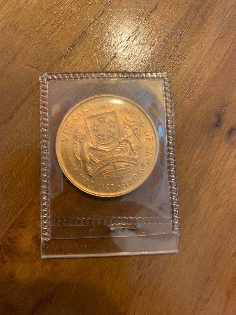 Singapore 1969 150th Anniversary Gold Coin $150 Gold Weight 22.79g ...