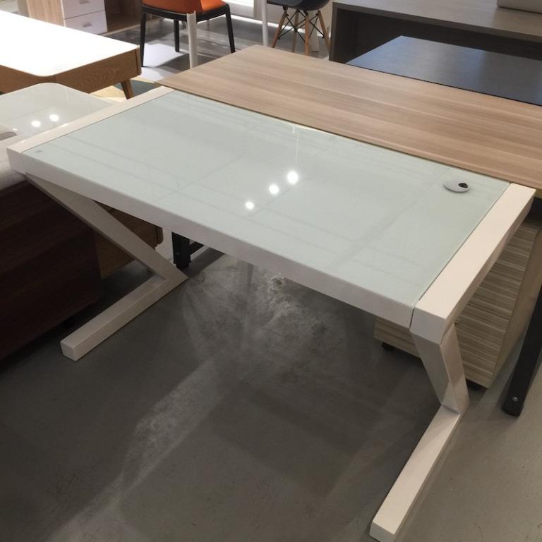 Tempered Glass Top Study Table Study Desk Computer Table with Modern ...