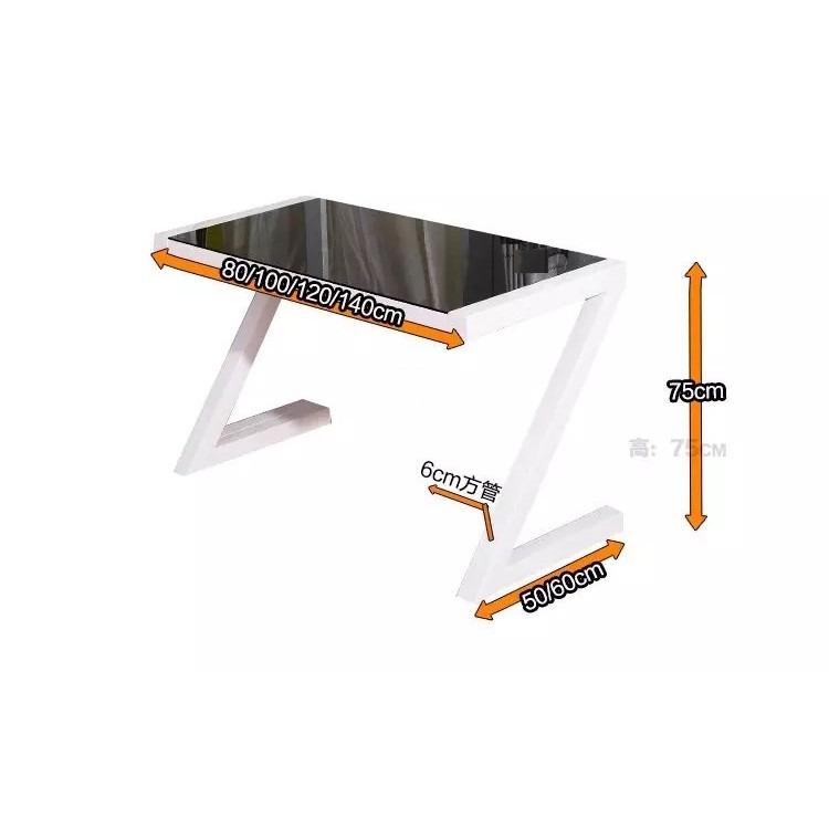 Tempered Glass Top Study Table Study Desk Computer Table with Modern ...