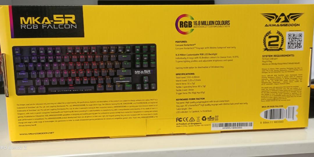 Armageddon MKA-5R RGB FALCON mechanical gaming keyboard, Electronics ...
