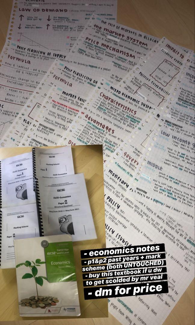 Igcse Handwritten Aesthetic Economics Notes Hobbies And Toys Books