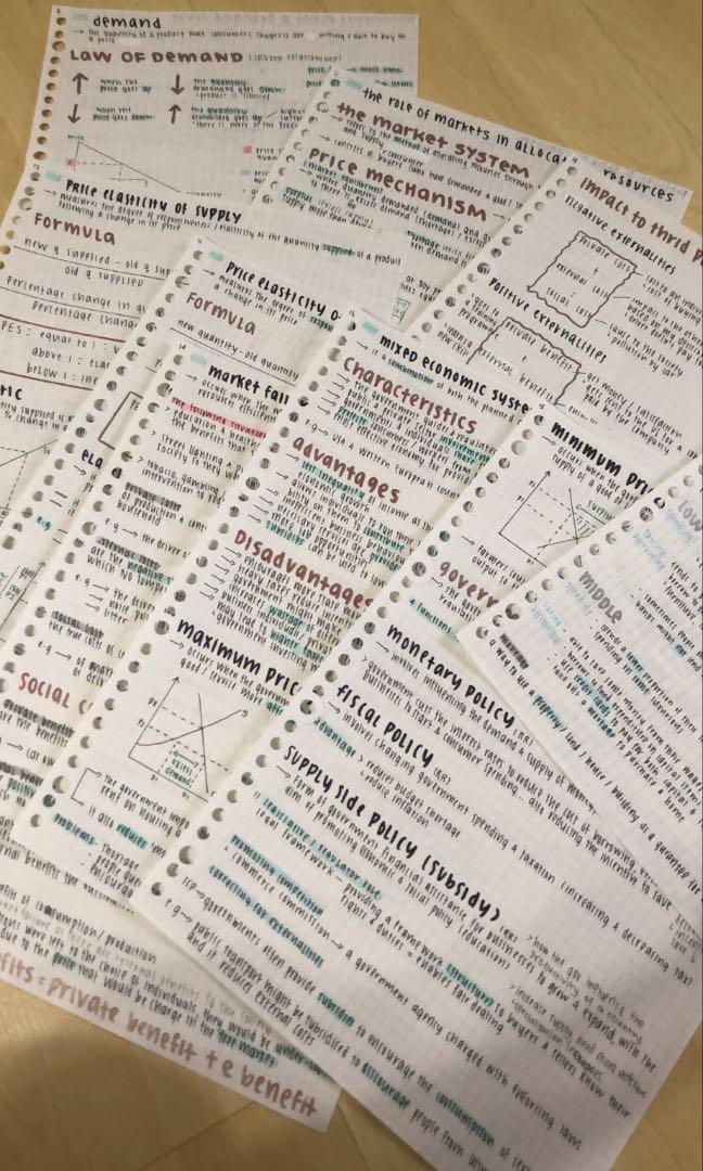 Igcse Handwritten Aesthetic Economics Notes Hobbies And Toys Books