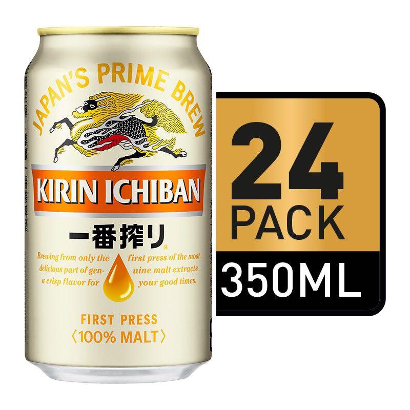 Kirin Ichiban Lager Beer Can 350ml (Pack of 24), Food & Drinks, Alcoholic Beverages on Carousell