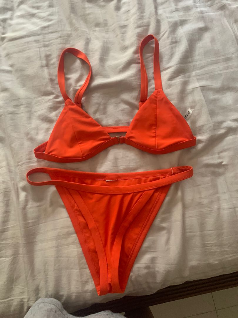 Neon orange bikini f21, Women's Fashion, Swimwear, Bikinis & Swimsuits ...