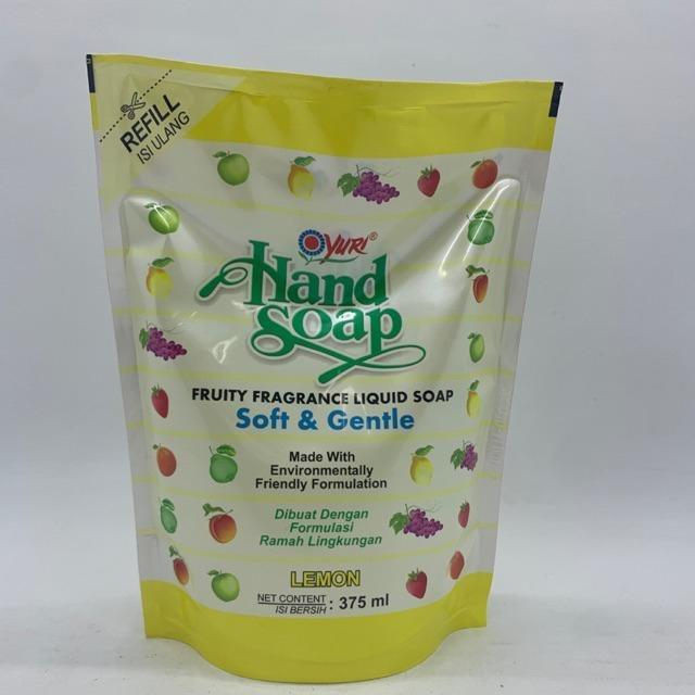 SABUN CUCI TANGAN CAIR HAND SOAP YURI 375 ML LEMON REFILL HANDS SOAP ...