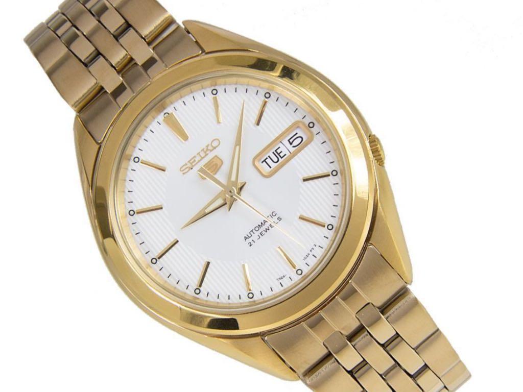 Seiko 5 SNKL26 Gold Tone Automatic Watch SNKL26K1 Brand New, Men's ...