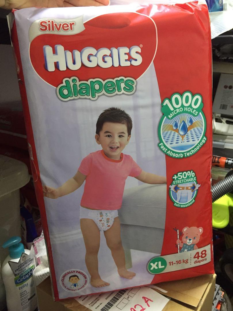 Silver Huggies Diaper, Babies & Kids, Bathing & Changing, Diapers ...