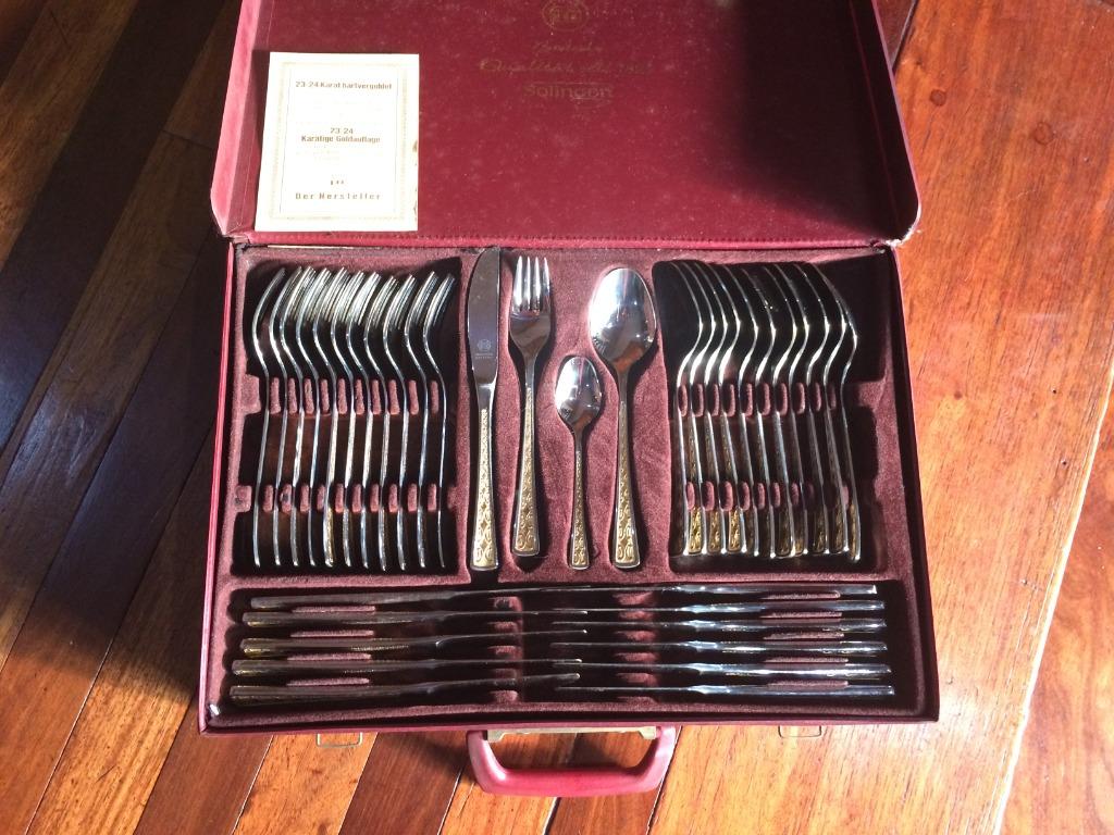 Solingen Gold Plated Bestecke Flatware Cutlery Utensils 23/24 Karat ...