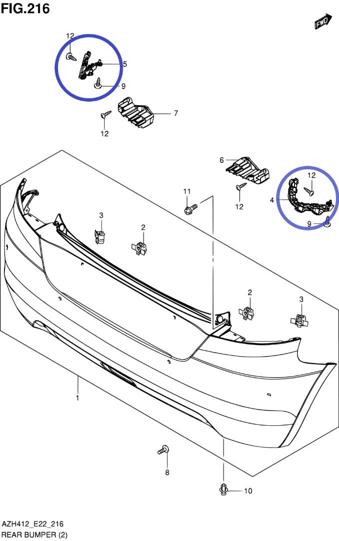 Suzuki Swift Sport 1.4 Bumper Spport Bracket Holder Kaki ZC72 ZC82 ...