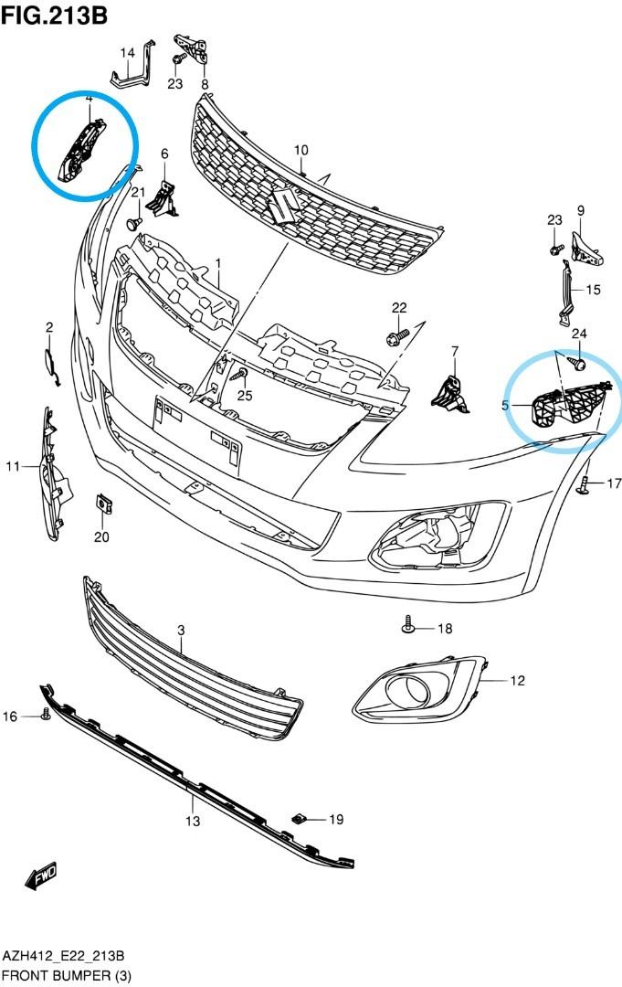 Suzuki Swift Sport 1.4 Bumper Spport Bracket Holder Kaki ZC72 ZC82 ...
