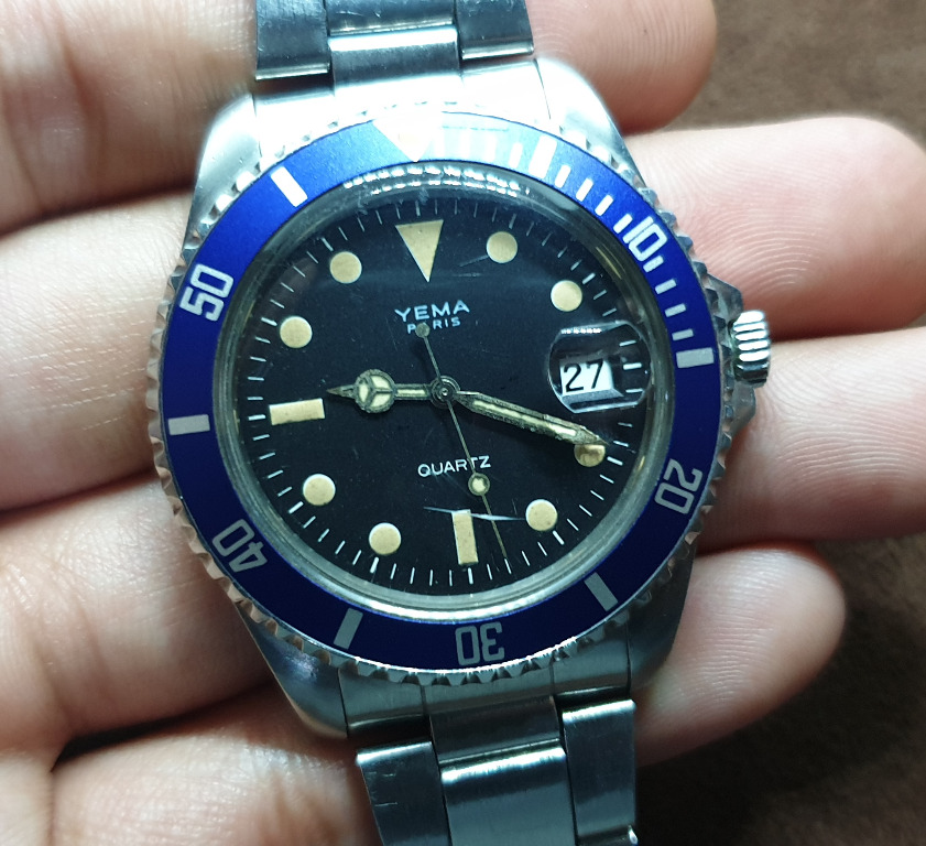 Vintage Yema Submariner Quartz Diver's Watch, Men's Fashion, Watches ...