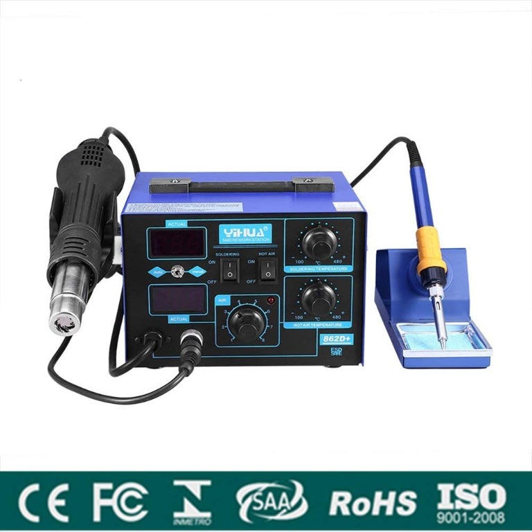 29. YIHUA Digital Soldering Station 862D 730W, 2 in 1 Soldering Station ...