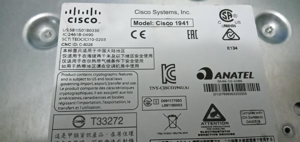 CISCO 1941 K9 ISR, Computers & Tech, Parts & Accessories, Networking on ...
