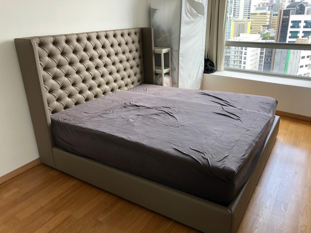 Custom Made King Bed Frame with Mattress set, Furniture & Home Living ...