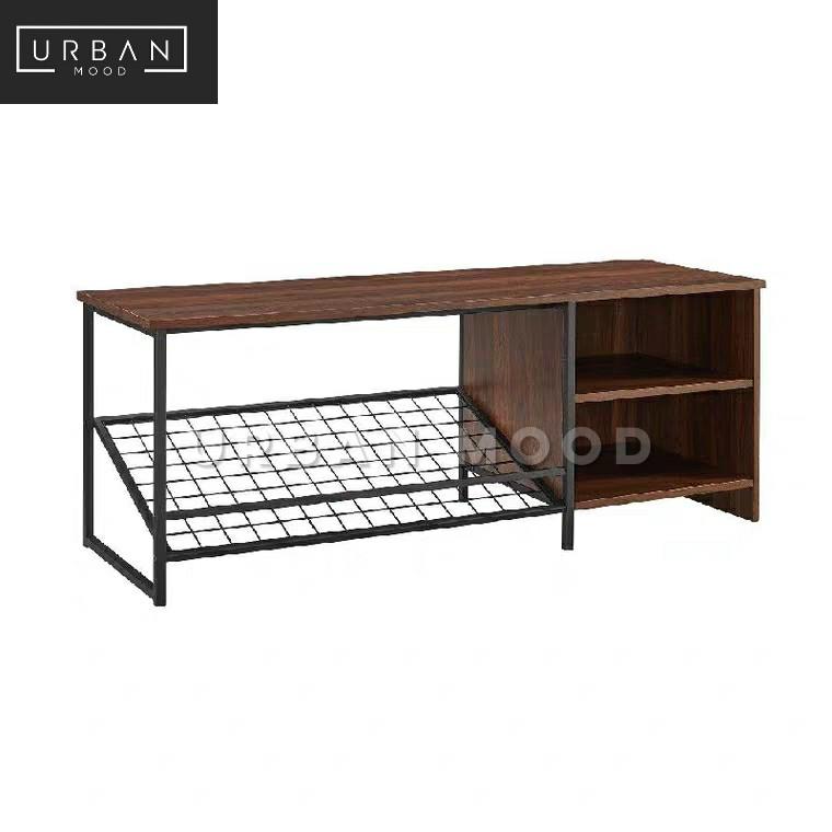 DARIUS Rustic Entryway Shoe Cabinet Bench, Furniture & Home Living ...
