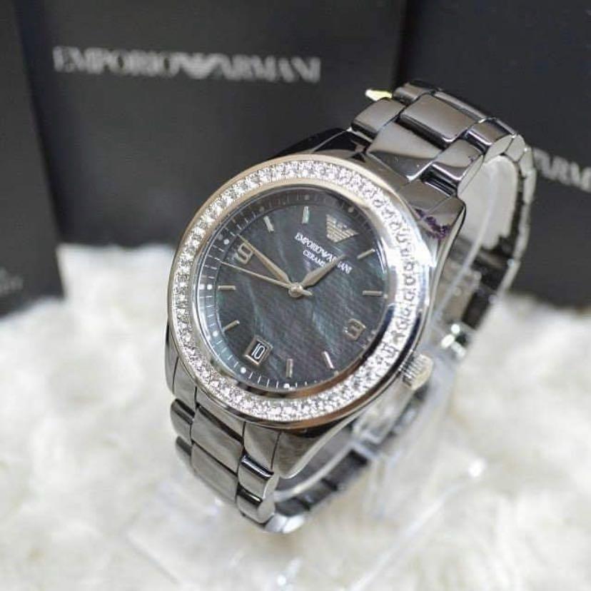 Emporio Armani Black Ceramic Watch AR1468, Women's Fashion, Watches on ...