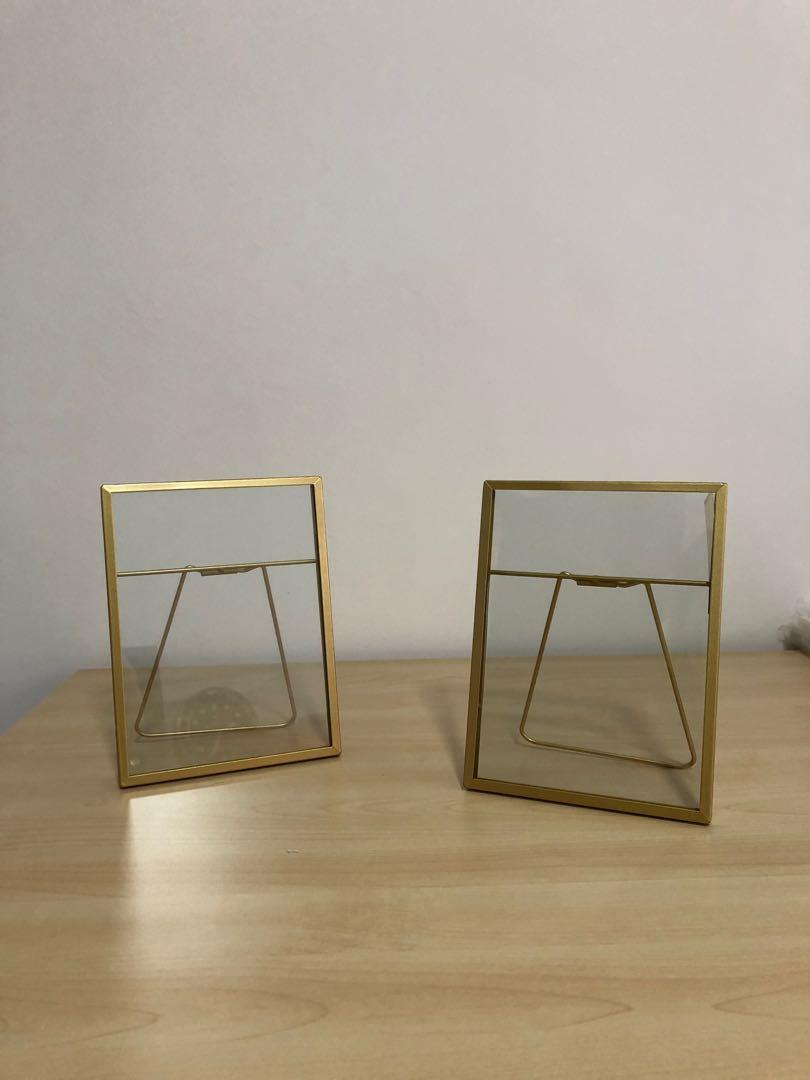 Gold Glass Photo Frame, Furniture, Home Decor, Others on Carousell