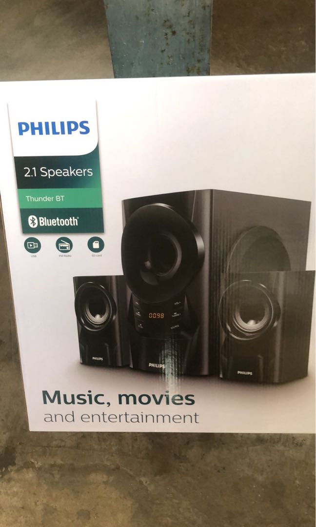 最後兩部:全新Philips Speaker 2.1 藍牙/收音機/遙控/sd card, 音響器材, Soundbar、揚聲器、藍牙喇叭、耳 ...