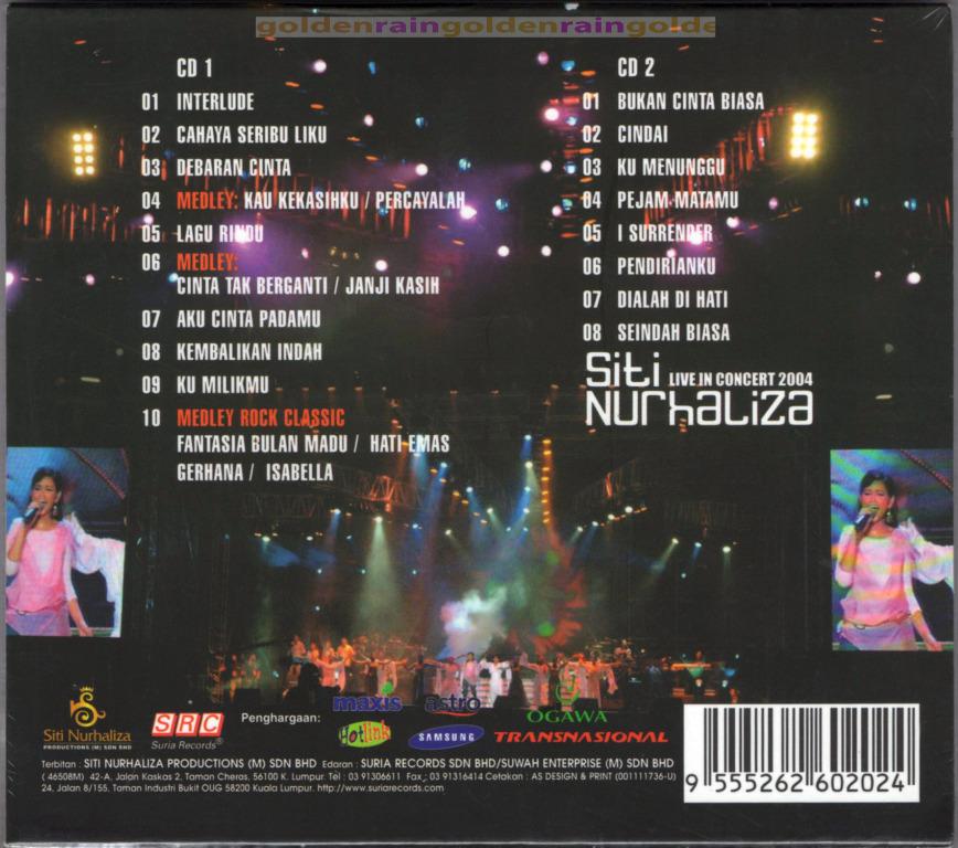 SITI NURHALIZA - Live In Concert 2004 - SRC DELUXE ORIGINAL 2 CD SET + SLIPCASE, Hobbies & Toys ...