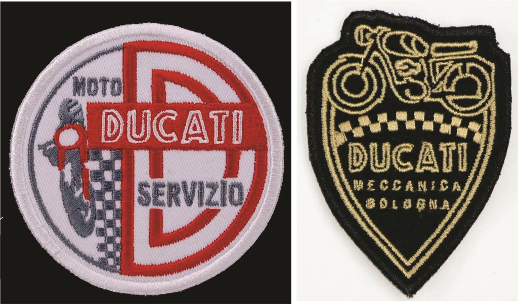 Vintage Ducati Meccanica & Ducati Servizio Cloth Patch (Pair), Hobbies & Toys, Stationary ...