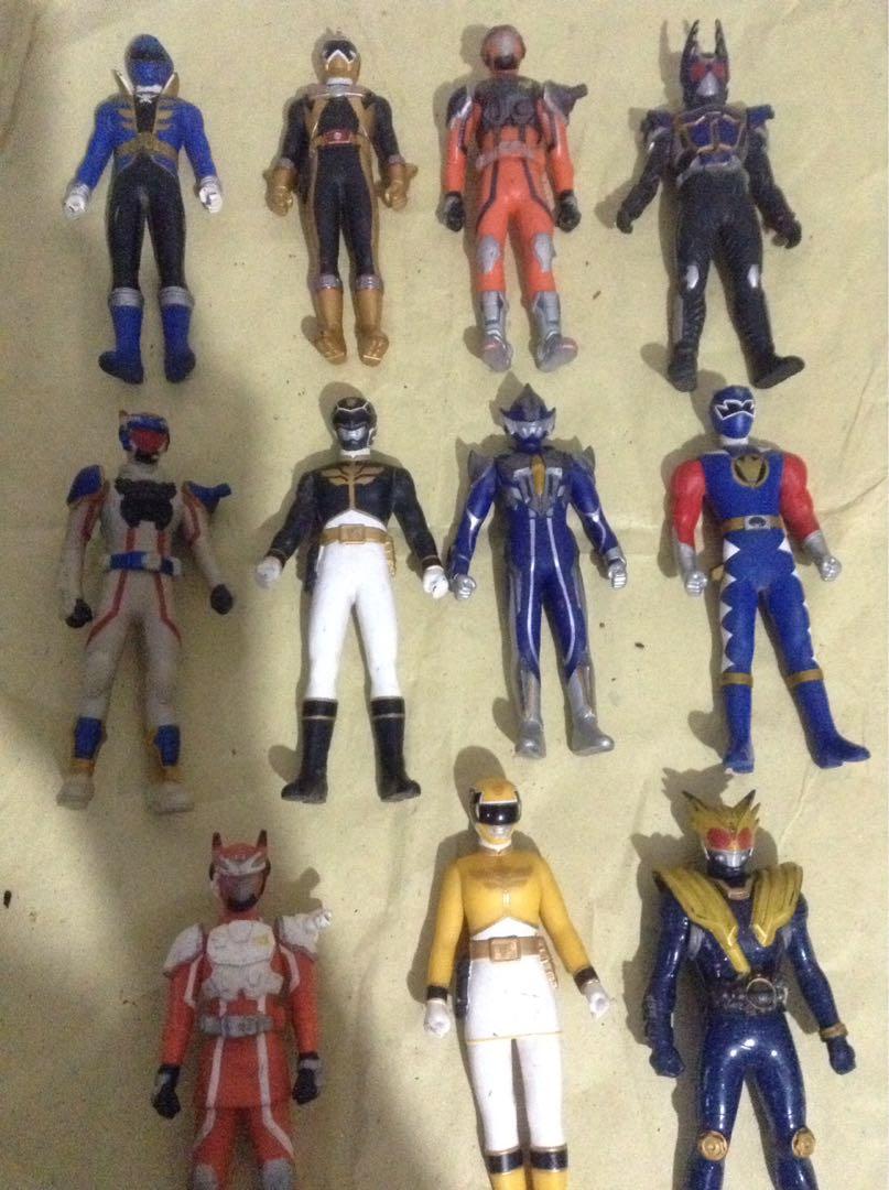 assorted action figures/power rangers,goseiger,kamen rider,Dino thunder ...