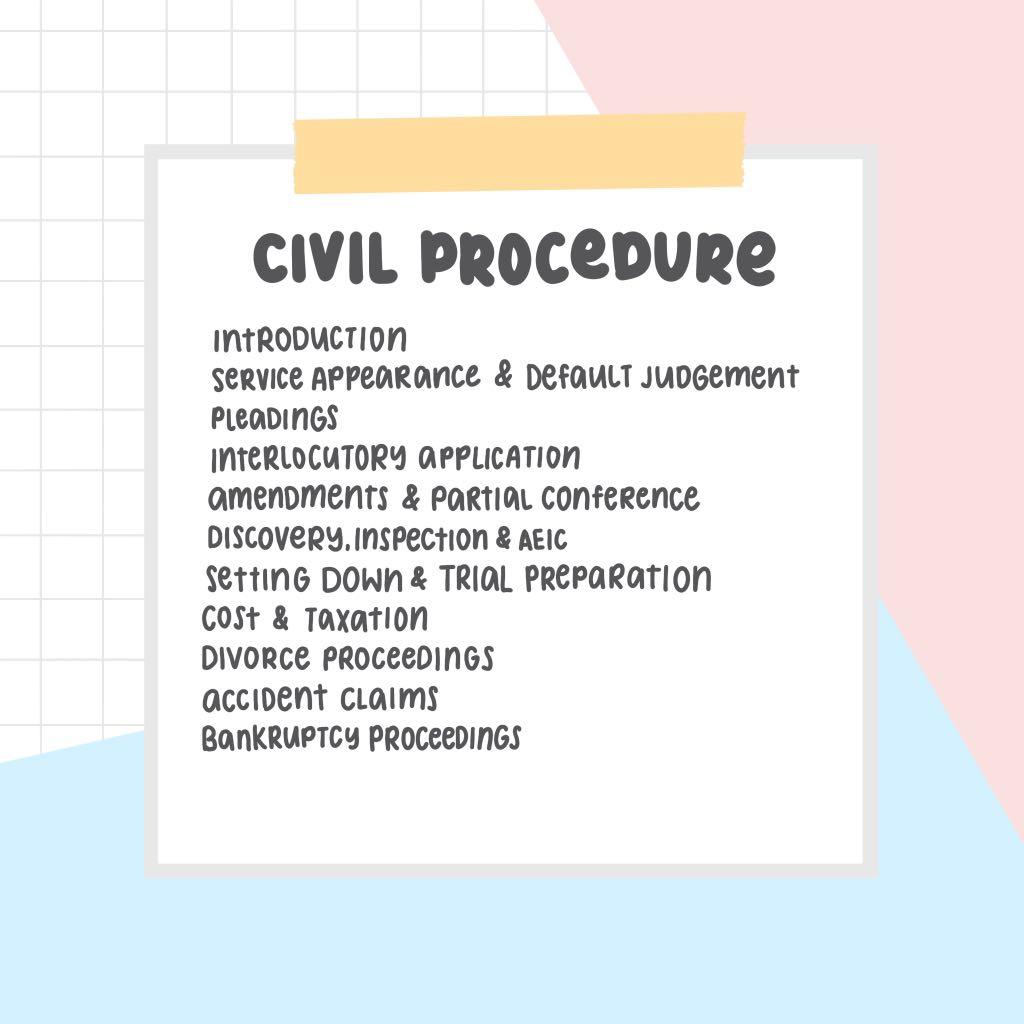 Civil Procedure Notes | Law Diploma | Handwritten Notes | LIST NOW ...