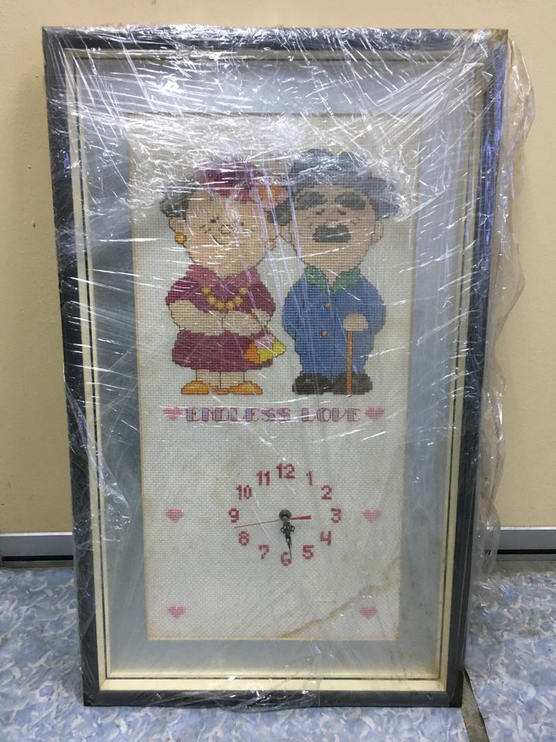 Cross-stitch/clock/frame/wall-mount/grow-old-together/endless-love ...