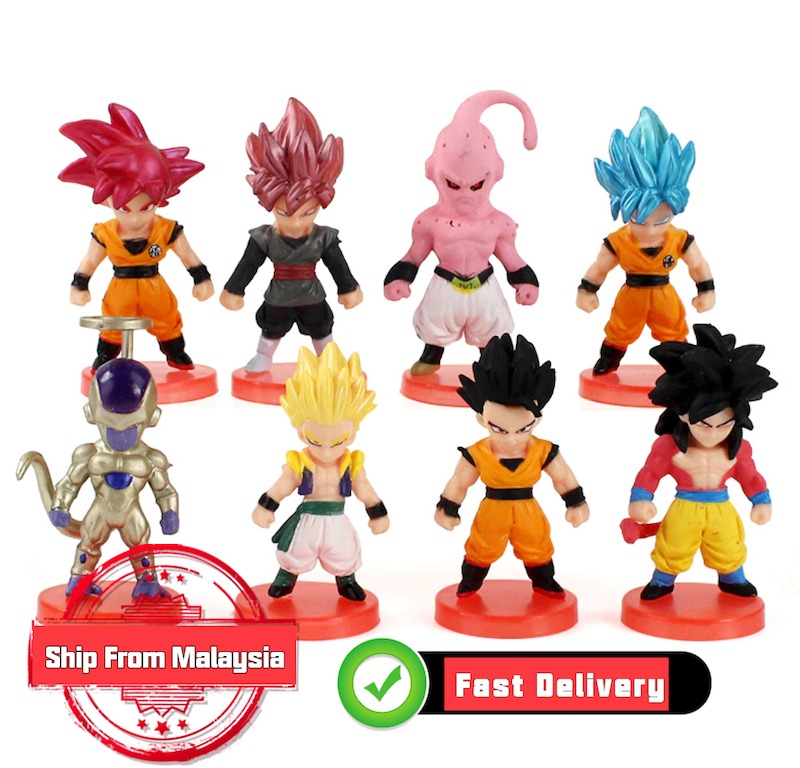 Dragon Ball Super Figures Black Goku Gohan Vegeta Gogeta Buu Frieza ...