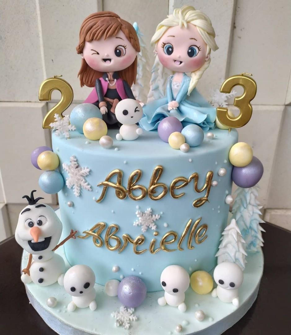 Frozen Elsa & Anna Cake, Food & Drinks, Chilled & Frozen Food on Carousell