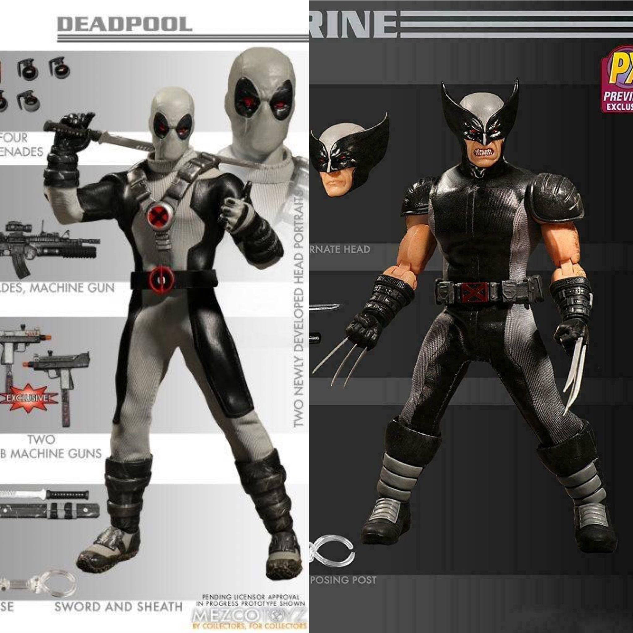 [In hand] Mezco Toyz One:12 PX X-Force X-men Wolverine and Deadpool (1: ...