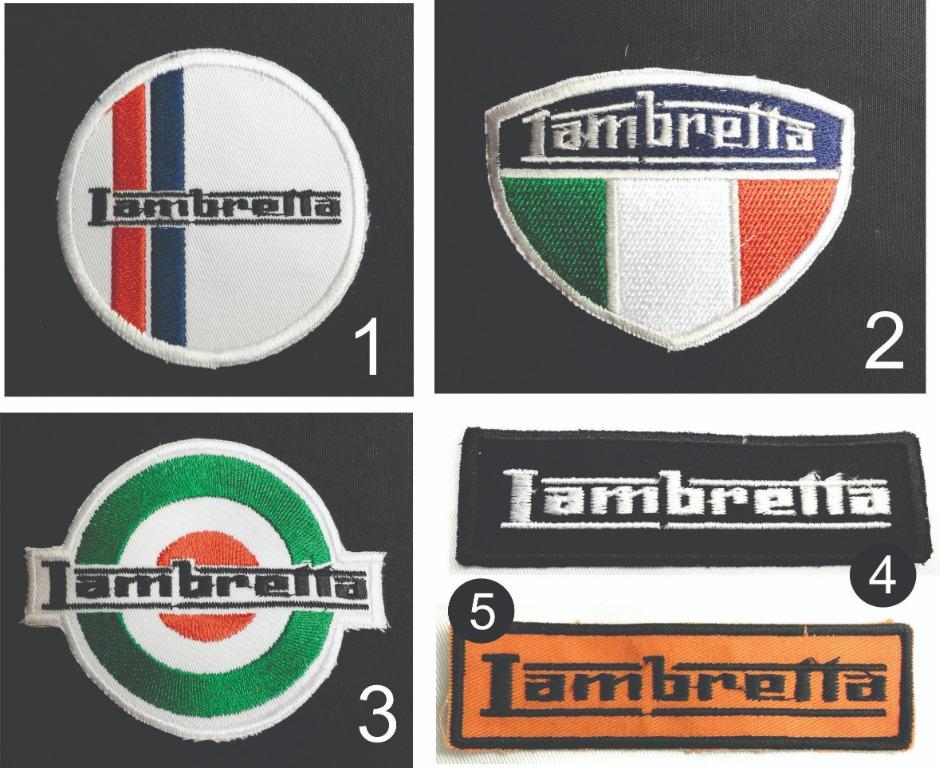 Lambretta Script Motorcycle Scooter Cloth Patch- Black (Choose 1 ...