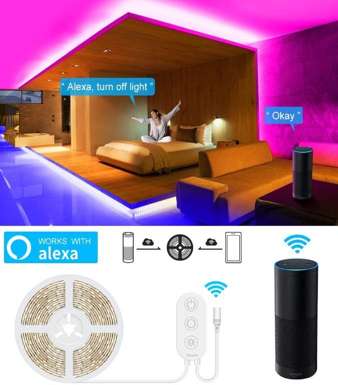 Smart LED Strip Lights Works with Alexa, Govee APP Control Waterproof ...
