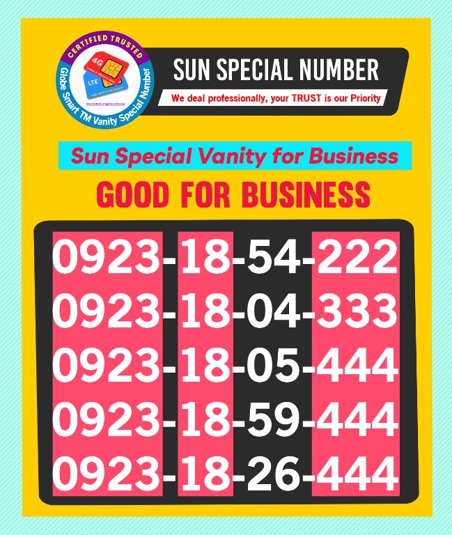 Sun Special Vanity Good Numbers-S EACH CODE KAJZQHHH, Mobile Phones ...
