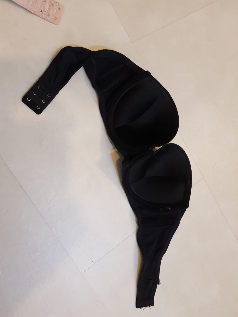 Black silky smooth half cup bra, Women's Fashion, New Undergarments ...
