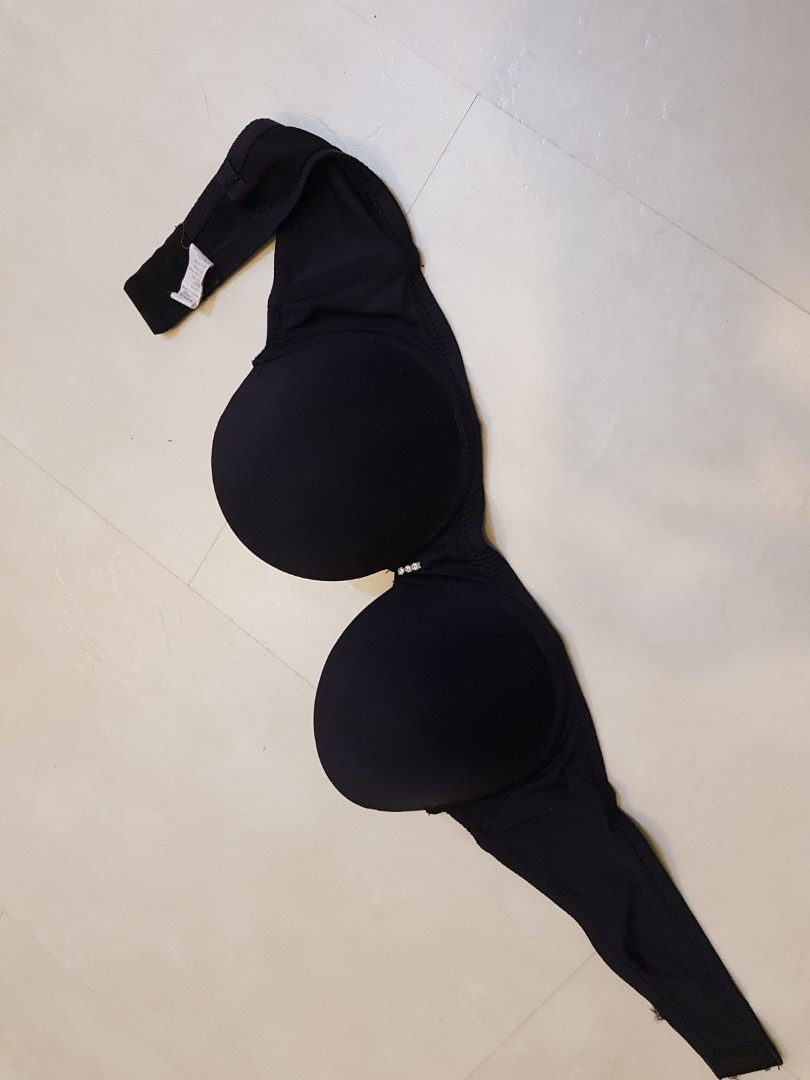 Black silky smooth half cup bra, Women's Fashion, New Undergarments ...
