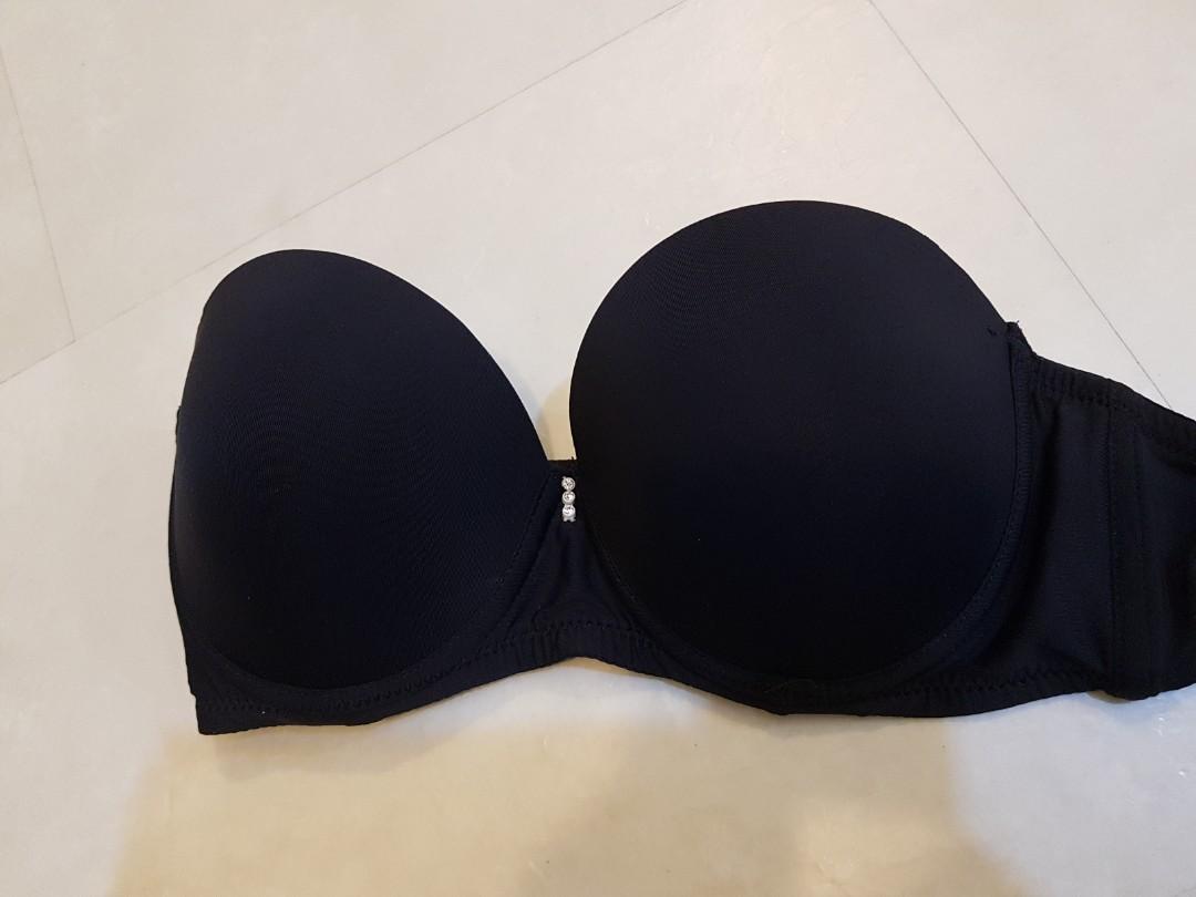 Black silky smooth half cup bra, Women's Fashion, New Undergarments ...