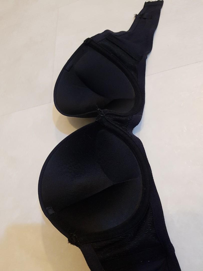 Black silky smooth half cup bra, Women's Fashion, New Undergarments ...