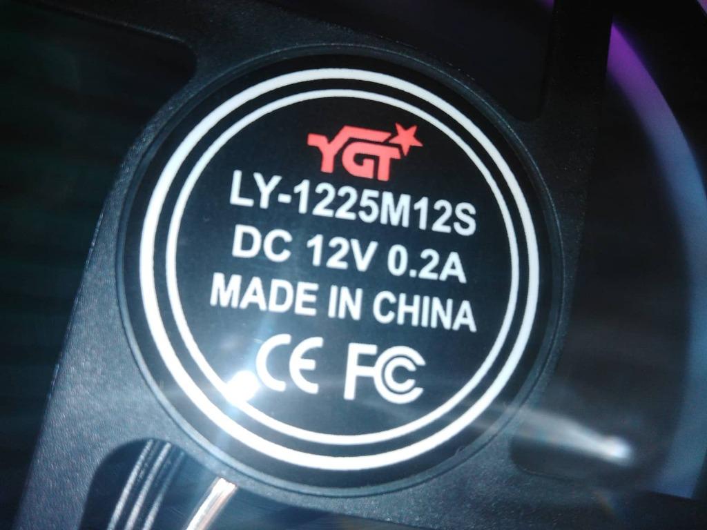 FAN DOUBLE RING LED, YGT MULTI-COLOR, LY-1225M12S DC 12V 0.2A, 120MM ...