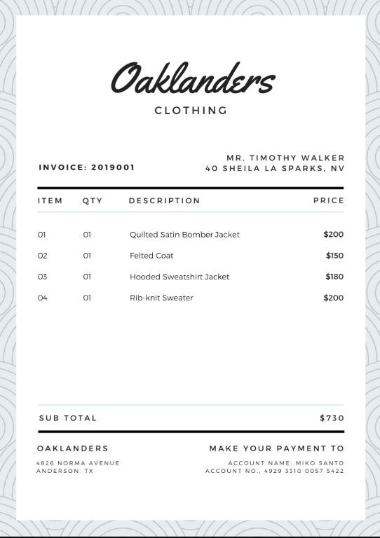 Invoice Design, Hobbies & Toys, Stationery & Craft, Art & Prints on ...
