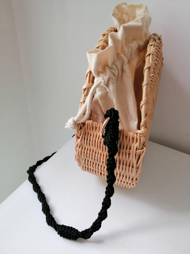 Round Mango Rattan Bag, Women's Fashion, Bags & Wallets, Beach Bags on ...