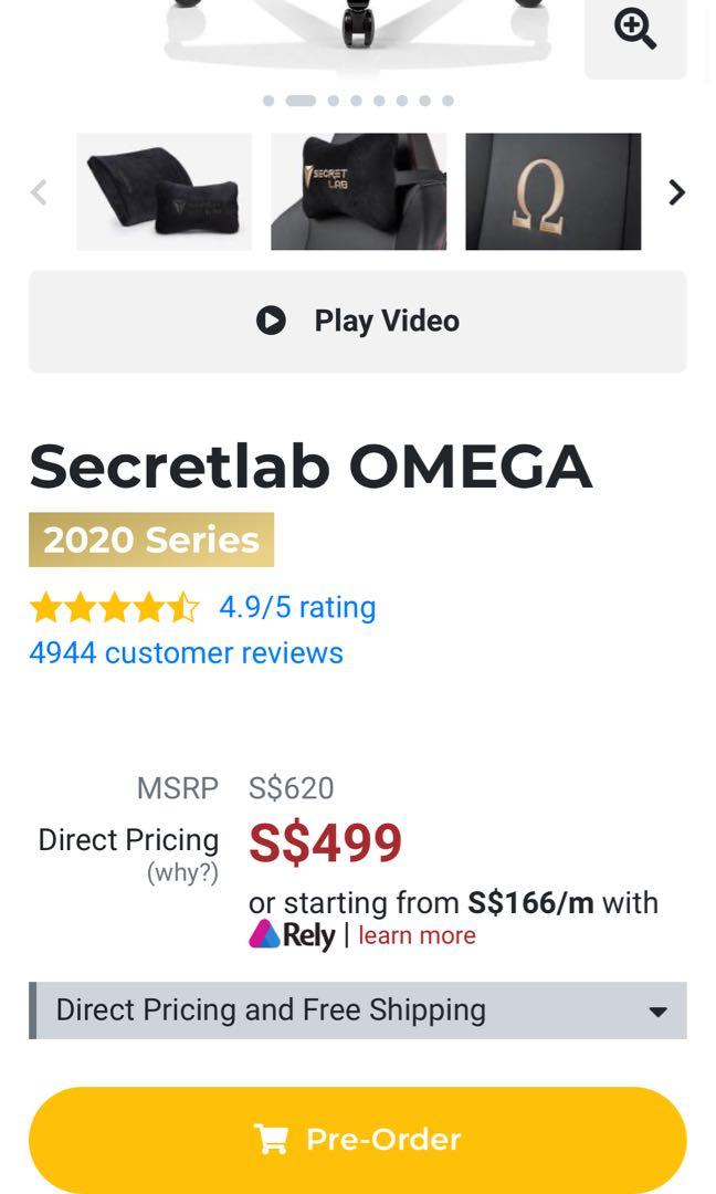 Secret Lab Omega 2020, Electronics, Others on Carousell