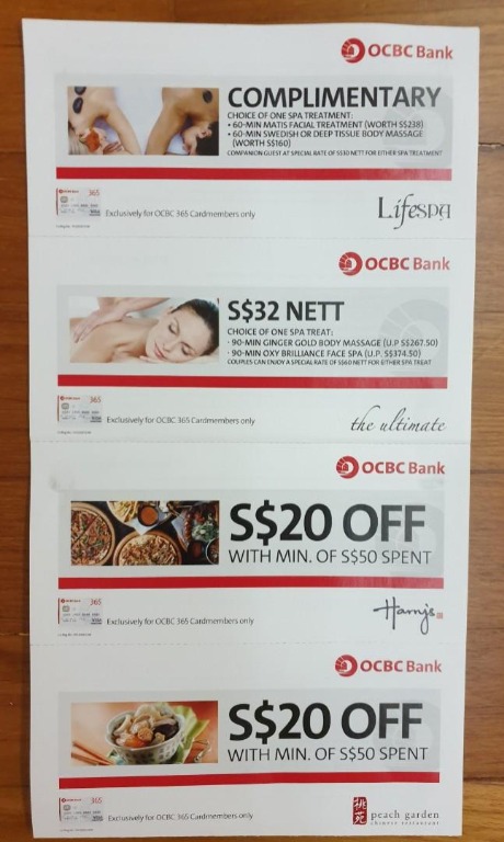 Voucher x 4 , OCBC 365 card members, worth more than $300., Tickets ...