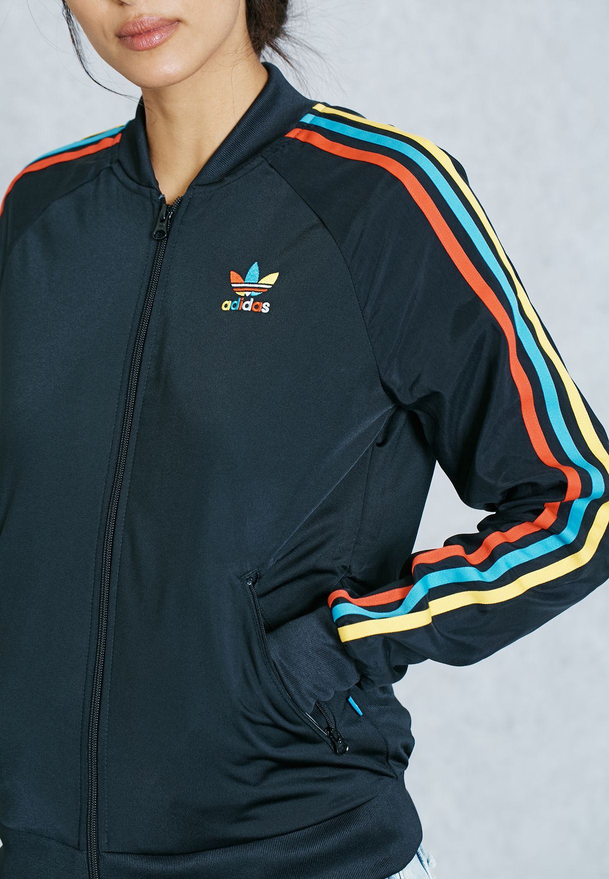 adidas originals superstar rainbow track jacket, Women's Fashion, Coats ...