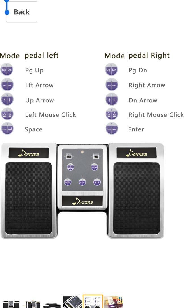 Donner Wireless Page Turner Pedal for Tablets Ipad Rechargeable, Silver ...